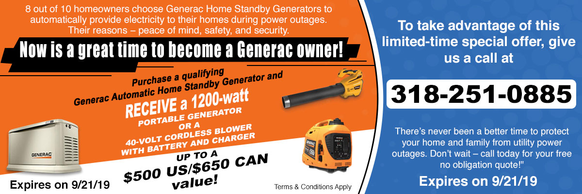 Ruston Generac Standby Generator Installation Company
